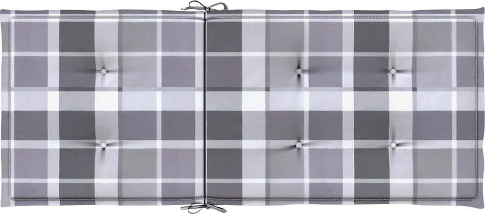 Podušky na židli vysoké opěradlo 6 ks šedé kárované 120x50x3 cm 314130