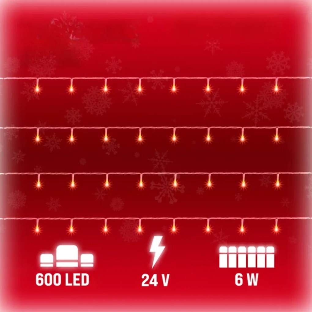 Vánoční světelný řetěz SIMPLE, 60m, teplá bílá Monzana