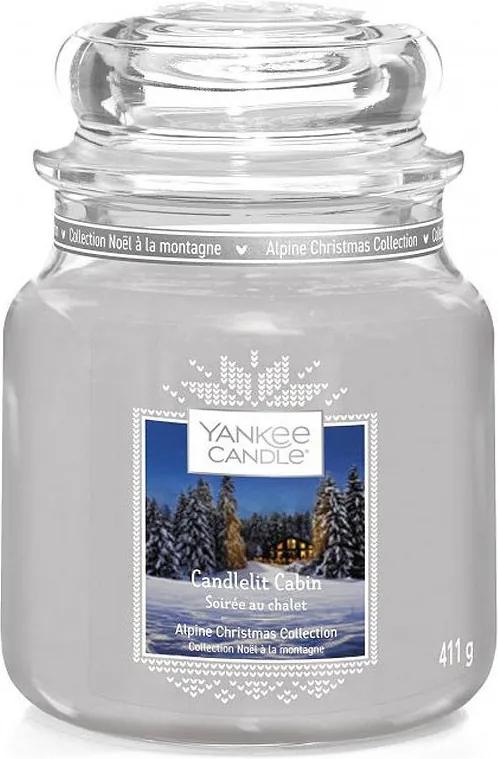 Yankee Candle - vonná svíčka Candlelit Cabin (Chata ozářená svíčkou) 411g