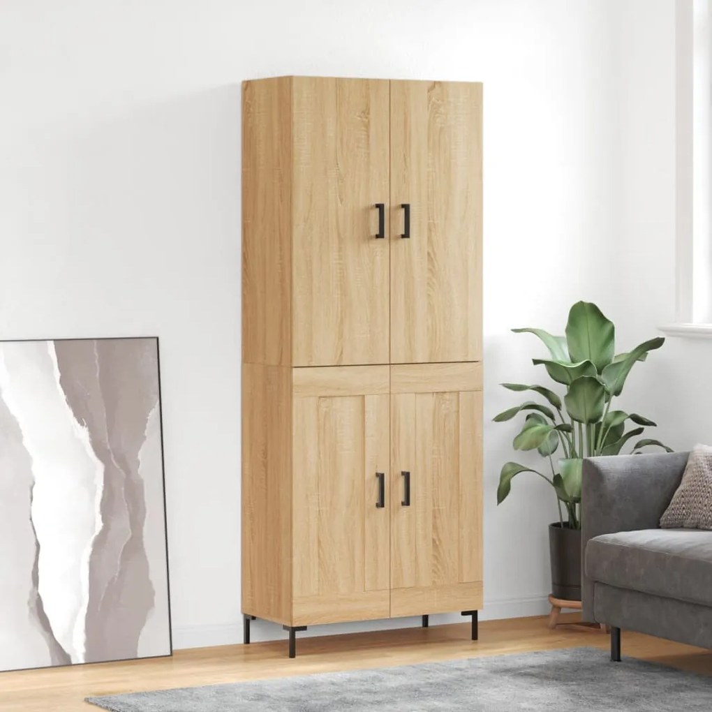 Skříň highboard dub sonoma 69,5 x 34 x 180 cm kompozitní dřevo