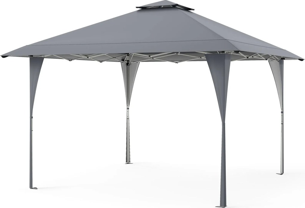 Costway Pop Up Pavilion Výškově nastavitelný zahradní altán s dvojitou střechou