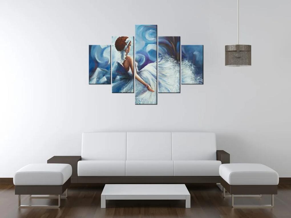 Gario Ručně malovaný obraz Krásná žena během tance - 5 dílný Rozměry: 150 x 105 cm