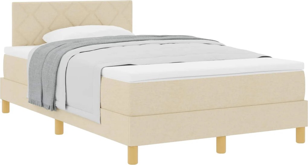 Postel s boxspringem s polštářem Krémová 120 x 200 cm textil 3338991