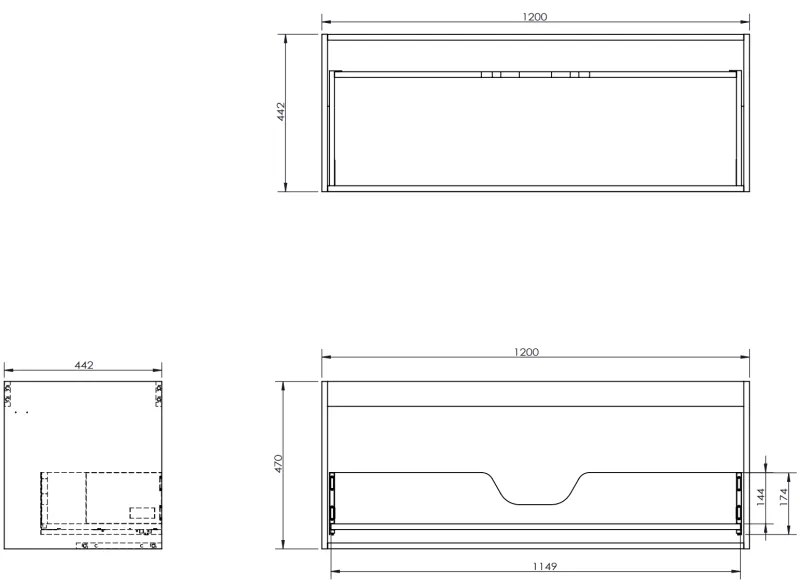 Mexen Rivel, koupelnová skříňka 120 cm, 1 zásuvka, drážkovaná, bílá matná, 91A20-12047-1-BF01