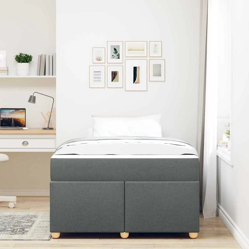 Rám postele s matrací Tmavě šedá 120 x 200 cm textil 3399350