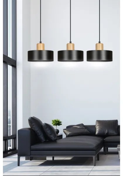 Lustr na lanku TORIN 3xE27/15W/230V černá