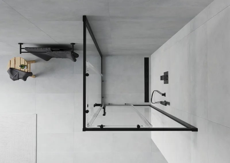 Mexen RIO - Čtvercový sprchový kout 90x90 cm, černá, 860-090-090-70-00