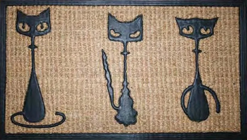 Rohožka Kokos + guma 3 kočky - 40x70 cm