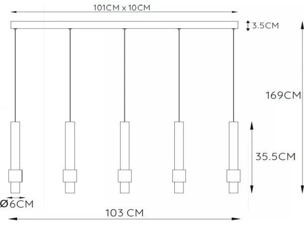 Lucide 24402/30/96 -LED Stmívatelný lustr na lanku MARGARY 5xLED/4,2W/230V mosaz
