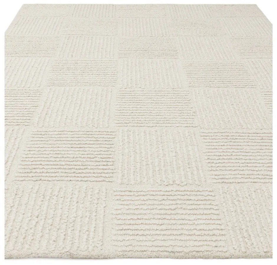 Slonovinový ručně tkaný vlněný koberec 160x230 cm Zennith Grid – Asiatic Carpets