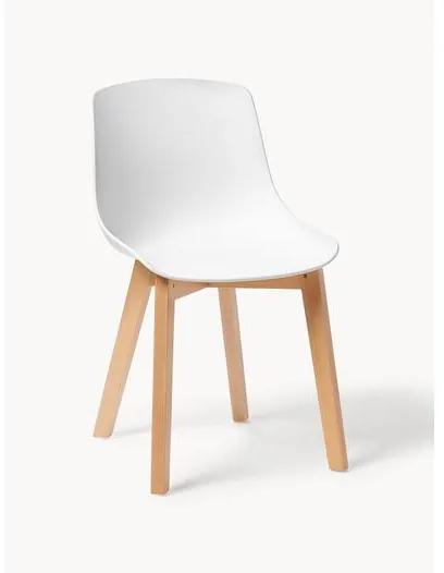 Židle z umělé hmoty's dřevěnými nohami Dave, 2 ks