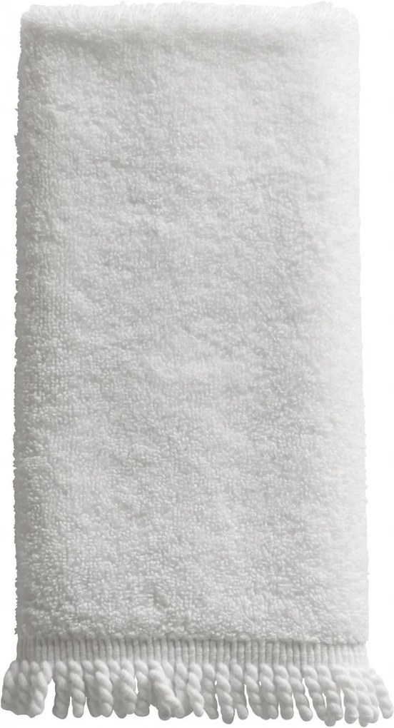 Tine K Home Bílý ručník Fringes 30x50 cm, bílá barva, textil