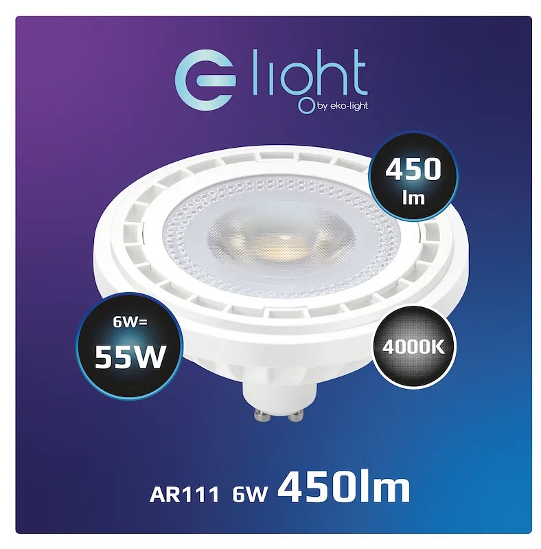 Halogenová LED žárovka GU10 neutrální 4000k 6w 450 lm bílá
