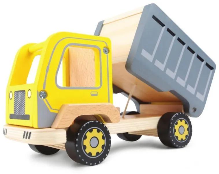EcoToys Dřevěné nákladní auto hnědo-žlutá, 2455