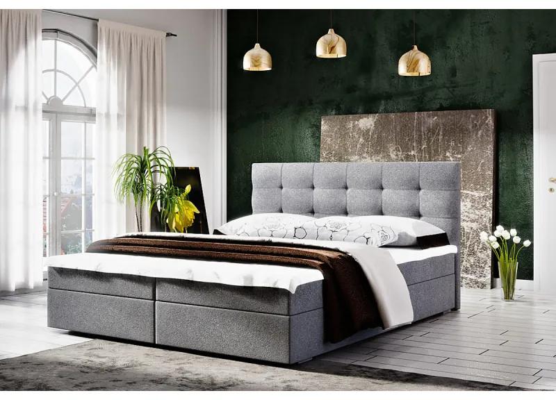 Moderní postel 160x200 STIG II s úložným prostorem  - šedá