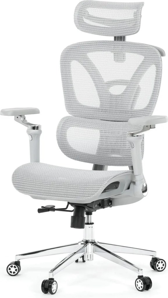 Ergonomická kancelářská židle FORCE - šedá síťovina