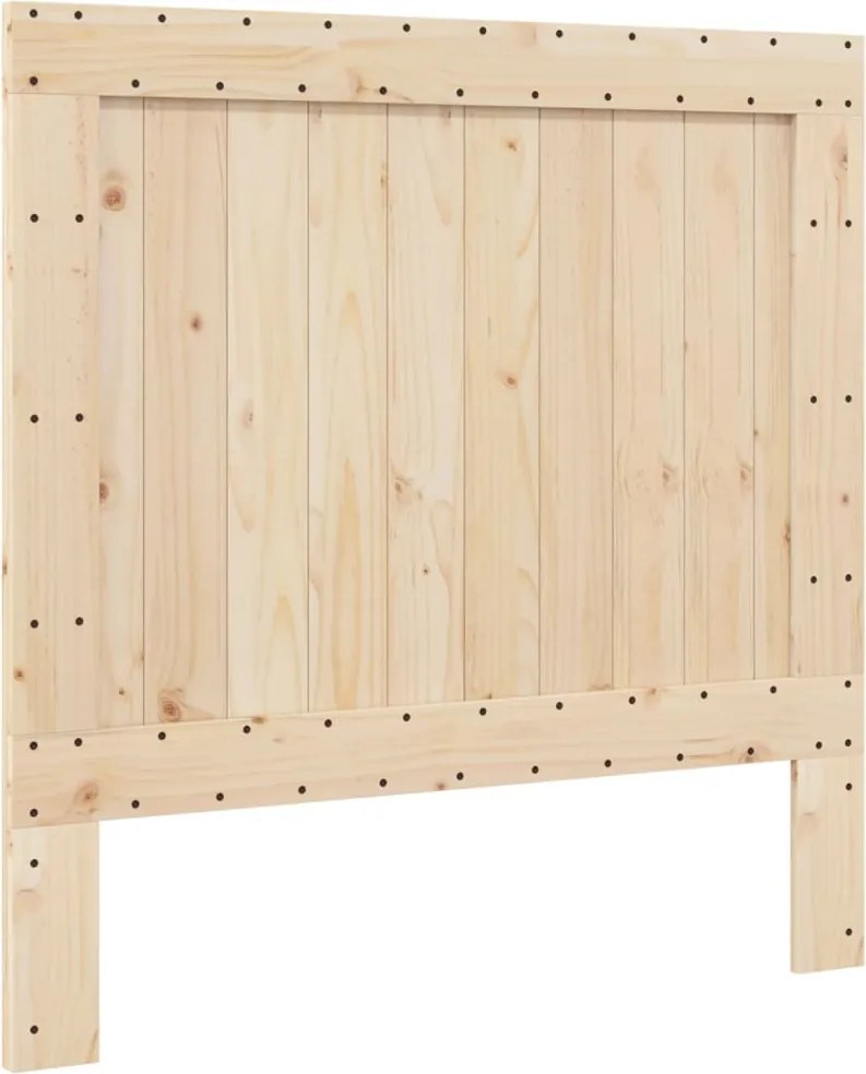 Rám postele s čelem šedý 100 x 200 cm masivní borové dřevo 3281545