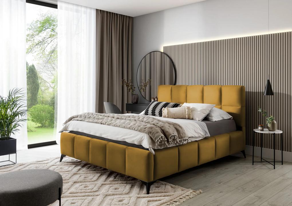 Eltap Čalouněná postel Mist Materiál a barva potahu: Poco 50 - žlutá, Rozměry (cm): 140x200