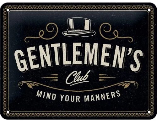 Plechová cedule Getlemen‘s Club, (20 x 15 cm)