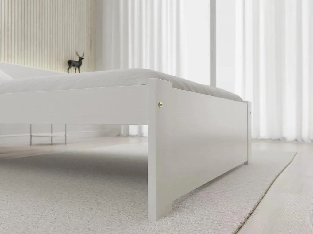 Postel IKAROS 80 x 200 cm, bílá Matrace: Bez matrace, Rošt: S laťkovým roštem