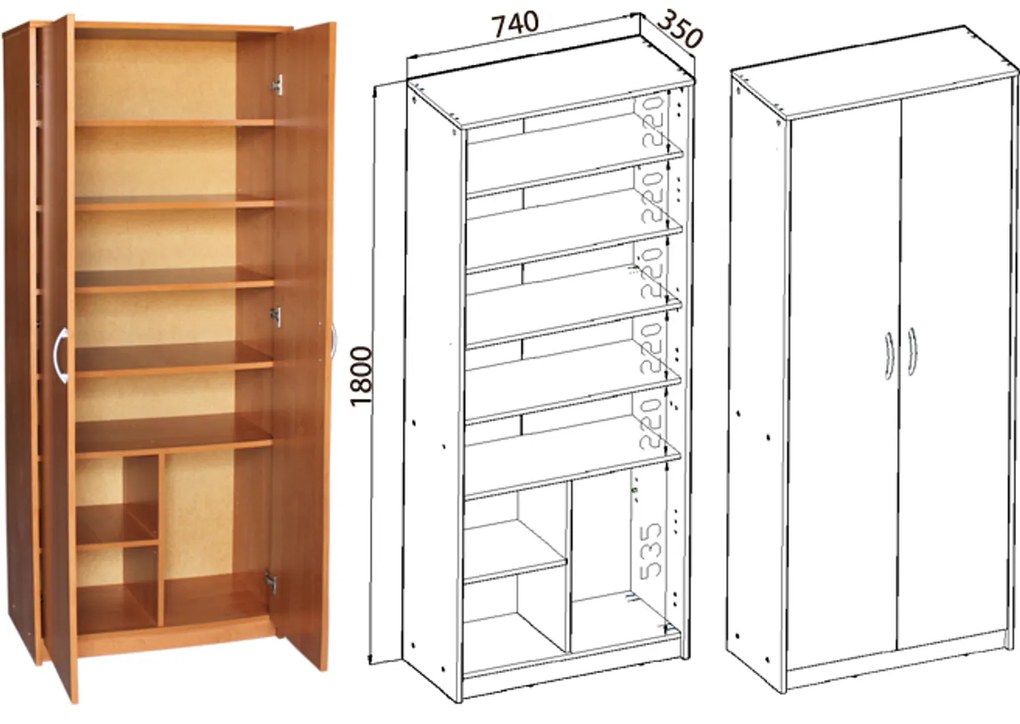 Regál PATRYK - R004 Sonoma