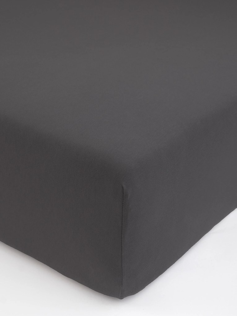 MK Lůžkoviny Jersey prostěradlo s elastanem Deluxe 120 × 200 cm - tmavě šedé