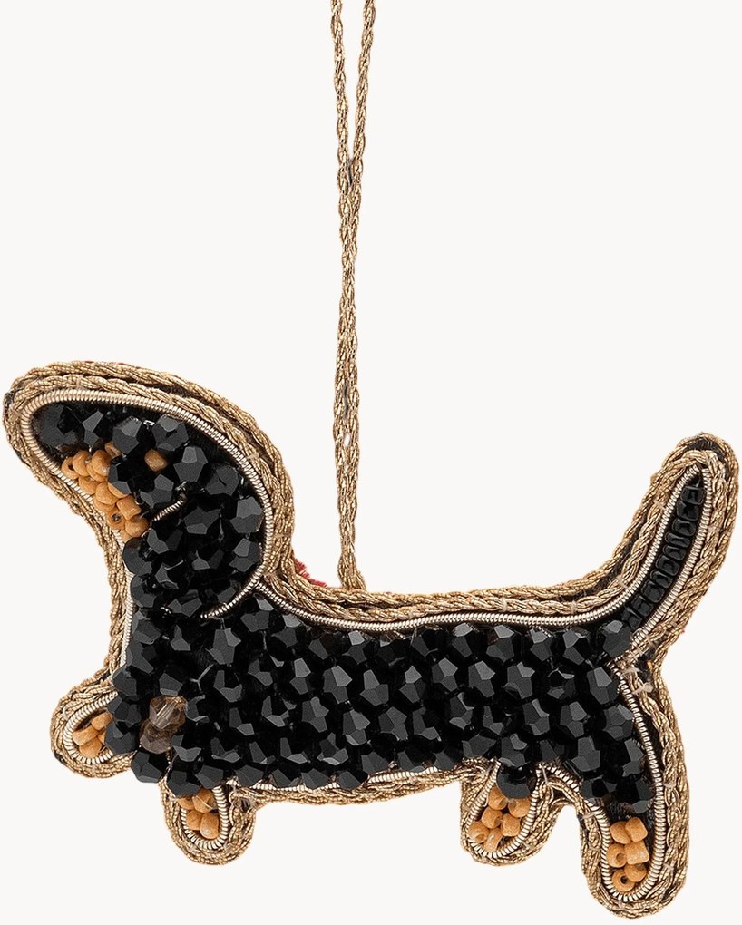 Ručně vyrobená vánoční ozdoba Dachshund
