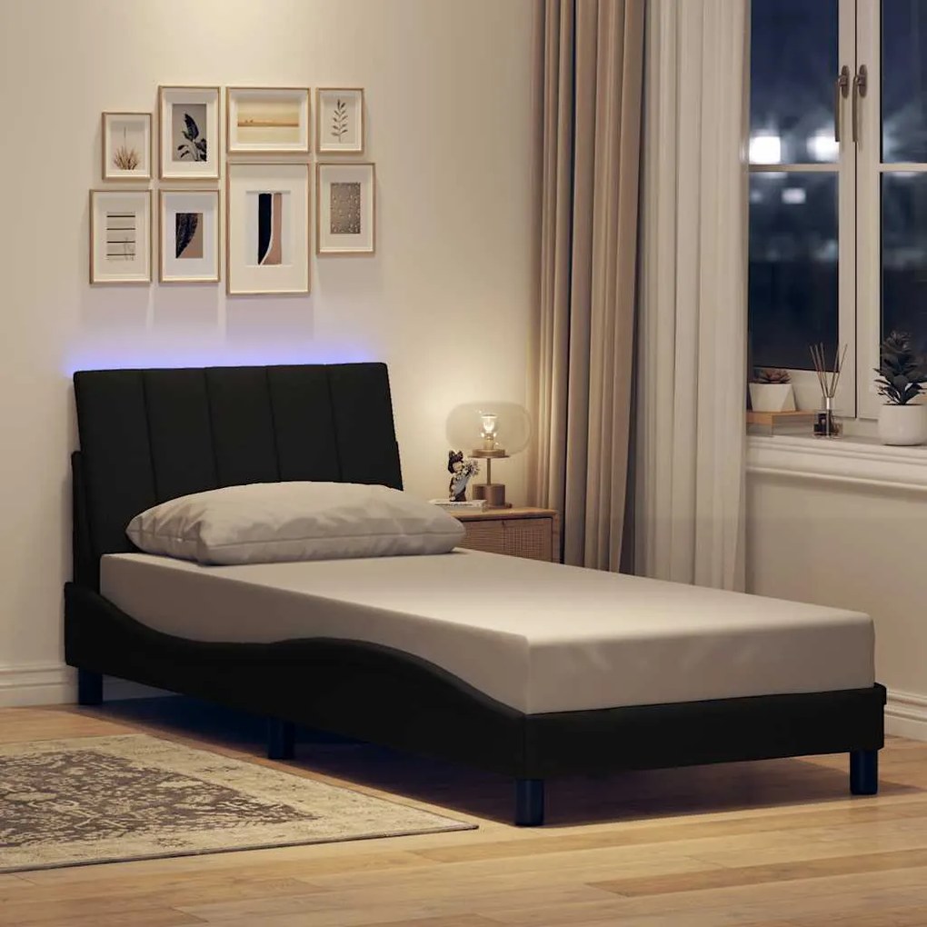 Rám postele bez matrací Hanko černá 90x200 cm textil 3310435
