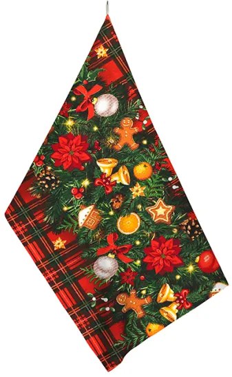 Bellatex Kuchyňská utěrka 1 ks 50x70 cm Vánoce perníček Červená,Zelená
