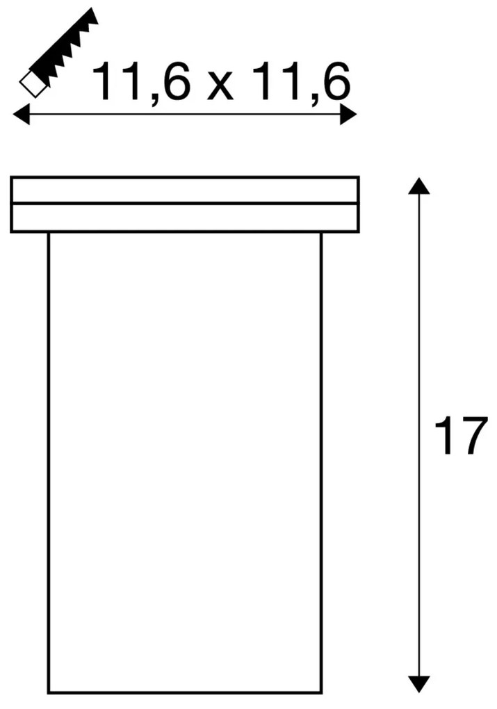 SLV 228434 Dasar Exact 116 zápustné svítidlo do země 1xGU10 nerez, s nastavitelným směrem svícení, 11,6 x 11,6 cm, IP67