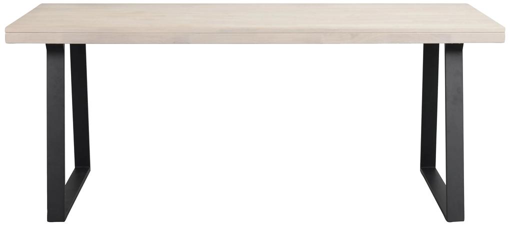 Bělený masivní dubový jídelní stůl Rowico Madis U, 170 cm