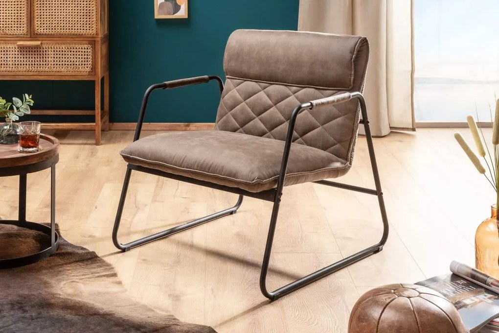 Designové křeslo Derrick, šedohnědé taupe