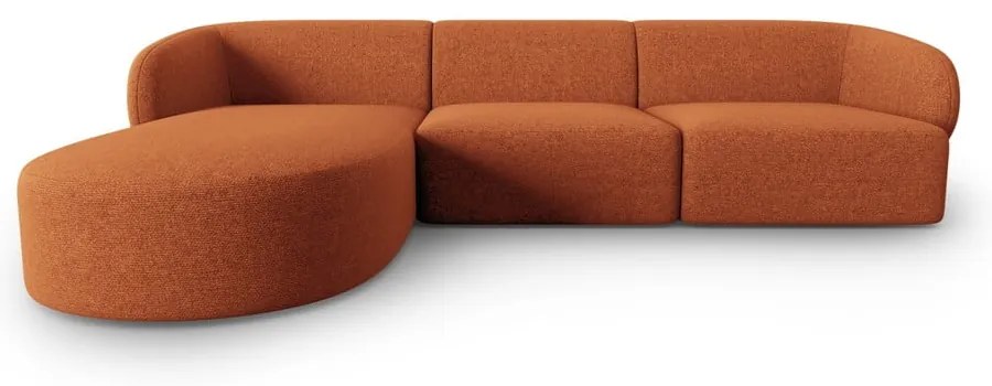 Žinylková rohová pohovka v terakotové barvě (levý roh/s lenoškou) Paolo - II. jakost – Milo Casa