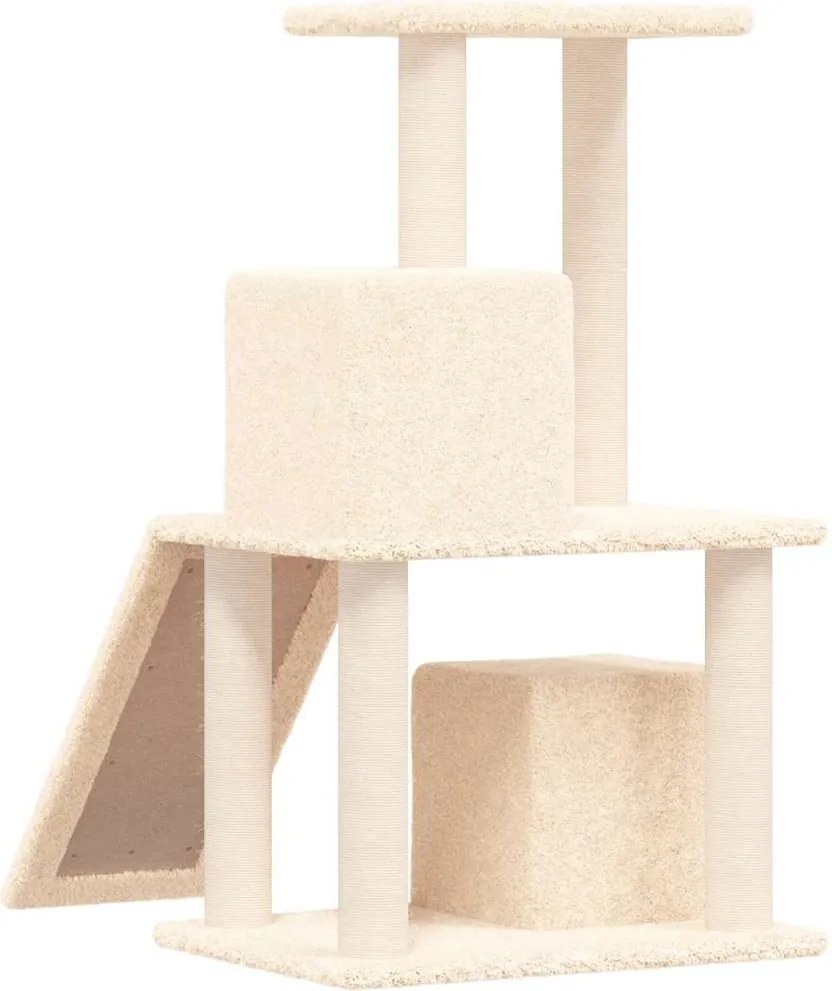 Škrabadlo pro kočky se sisalovými sloupky krémové 82 cm 171663