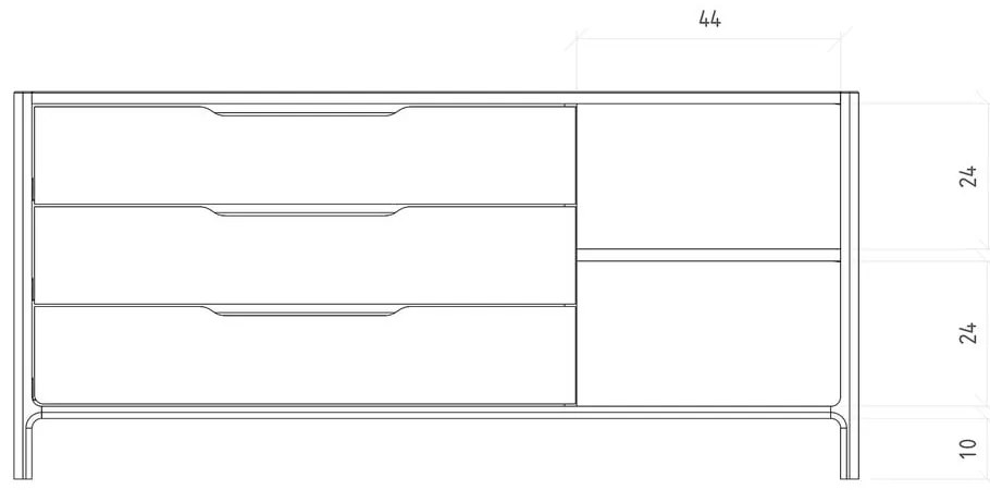 Nízká komoda z dubového dřeva v přírodní barvě 140x64 cm Twig – The Beds
