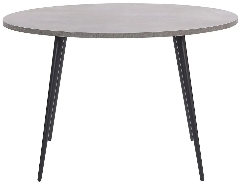 Kulatý jídelní stůl ⌀ 120 cm betonový efekt s černým ODEON Beliani