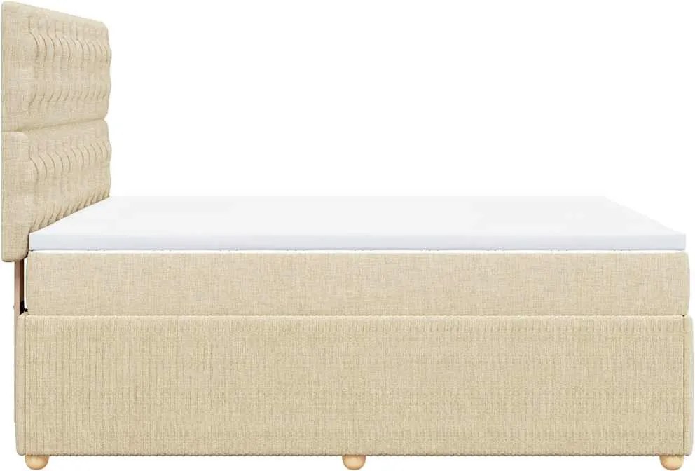 Box spring postel s matrací krémová 140x190 cm textil 3292063
