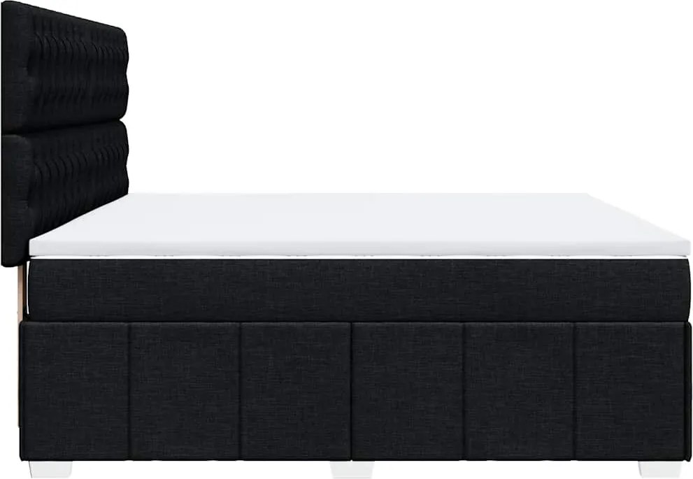 Box spring postel s matrací černá 180x200 cm textil 3294056