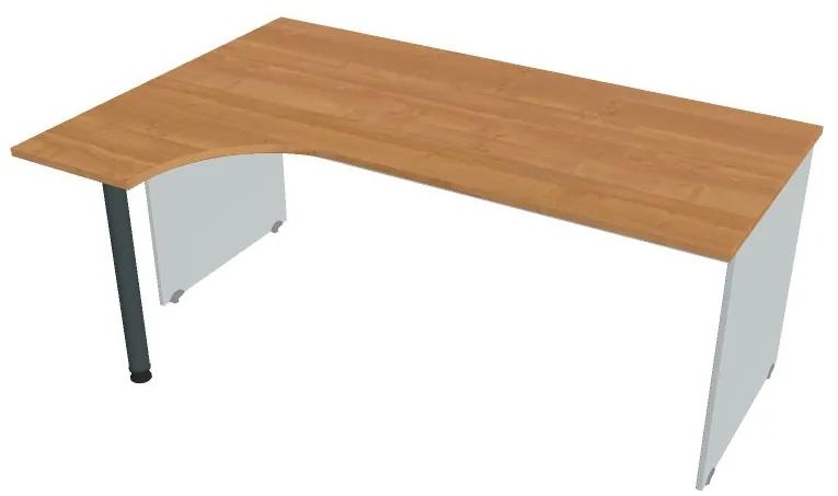 Stůl ergo pravý 180*120 cm - Hobis Gate GE 1800 P Dekor stolové desky: olše, Dekor lamino podnože: šedá, Barva nohy: černá