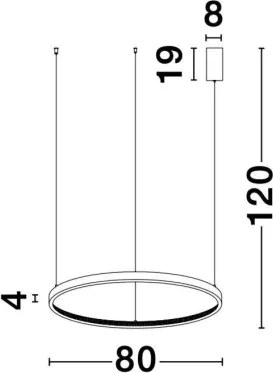 Závěsné LED svítidlo NOVA LUCE PRESTON 49W 3000K 9285801 stmívatelné Triac