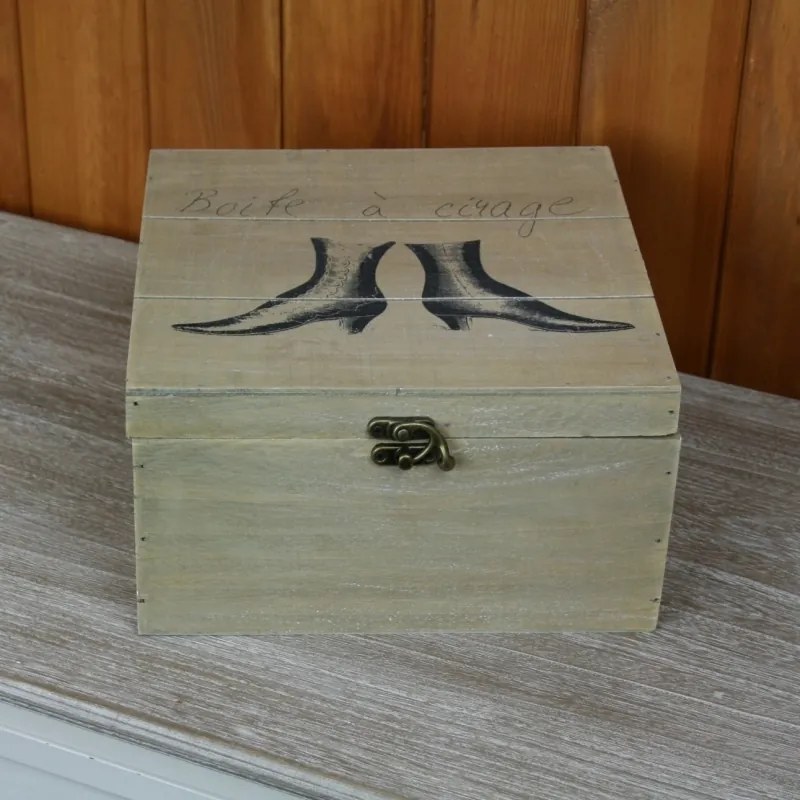Dřevěná krabice jako botník 24x24x13cm