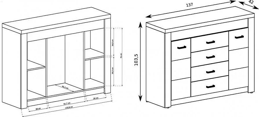 Casarredo - Komfort nábytek Komoda INDIANAPOLIS I-7 jasan světlý