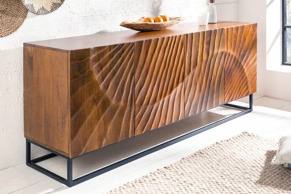 Designová komoda Shayla 177 cm přírodní mango - skladem