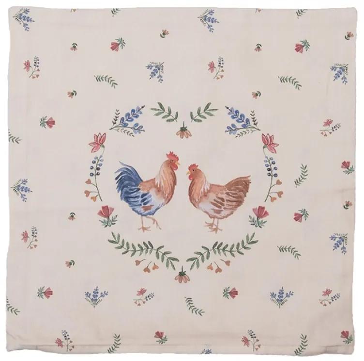 Bavlněný povlak na polštář Chicken and Rooster – 40x40 cm
