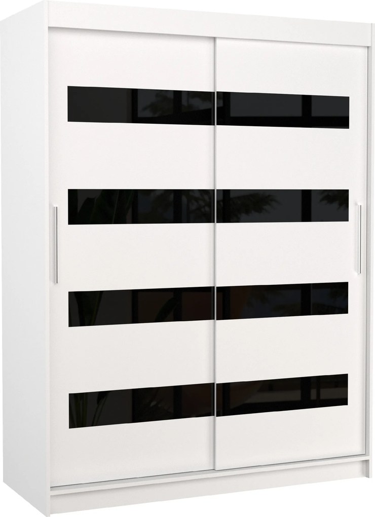 ADRK Furniture Skříň posuvná se zrcadlem MARTINEZ 150 ADRK-SW-MAR-W-BL-150