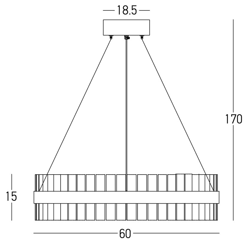 Zambelis 22039 závěsné stmívatelné LED svítidlo matně zlaté, 56W, 3000K, ø60cm