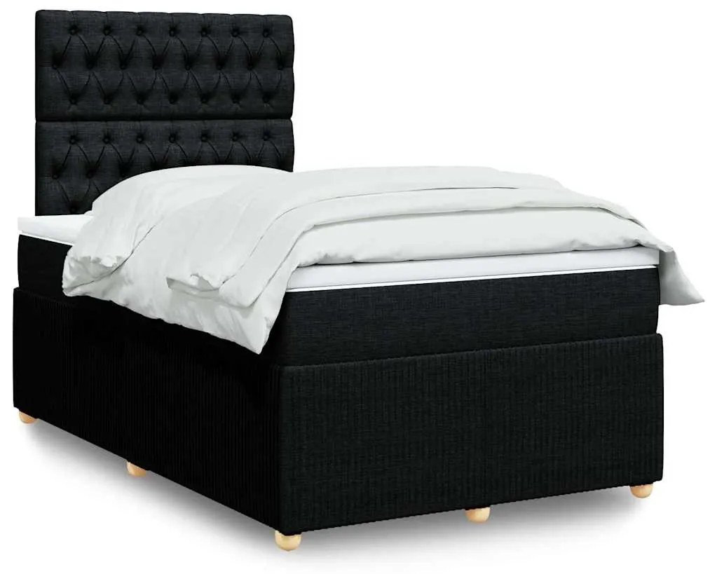 Box spring postel s matrací černá 120x200 cm textil 3292032