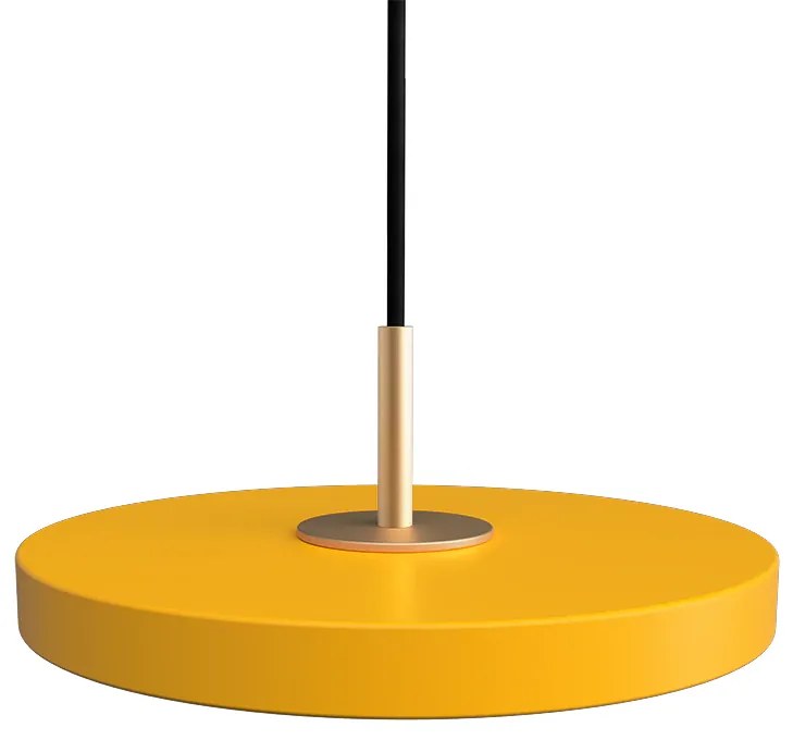 Umage 2408 Asteria micro, závěsné svítidlo šafránově žlutá/mosaz, LED 12W, 3000K průměr 15cm