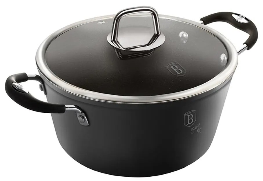 Berlingerhaus BH-6122 Kastrol s poklicí s titanovým povrchem 20 cm Black Professional Line