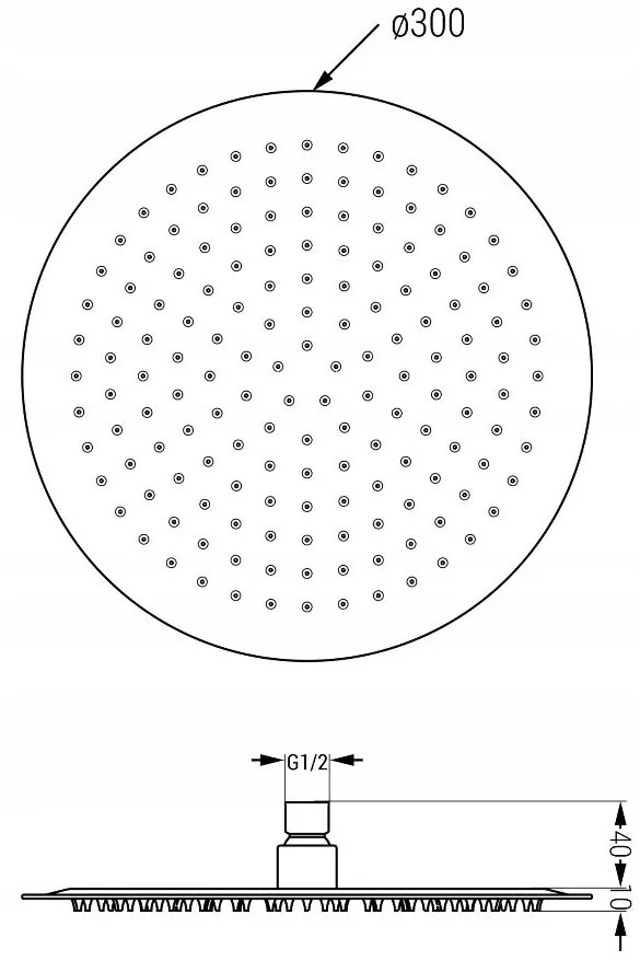 Mexen ARM set, podomítkové rameno + sprchová hlavice 30cm, bílá, 79230-20 + 79211-20